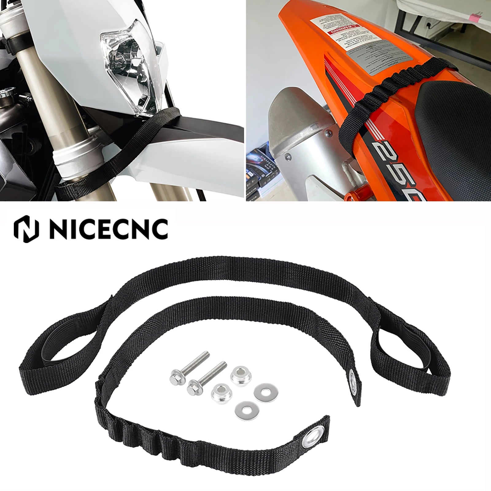 NICECNC Front & Rear Fender Pull Strap Support Belt for KTM SX/SXF 125 ...