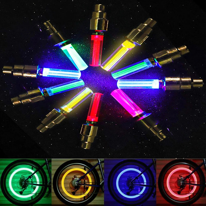LED Tire Valve Cap Lights - Waterproof Neon Flash Lamp for Car, Motorc ...